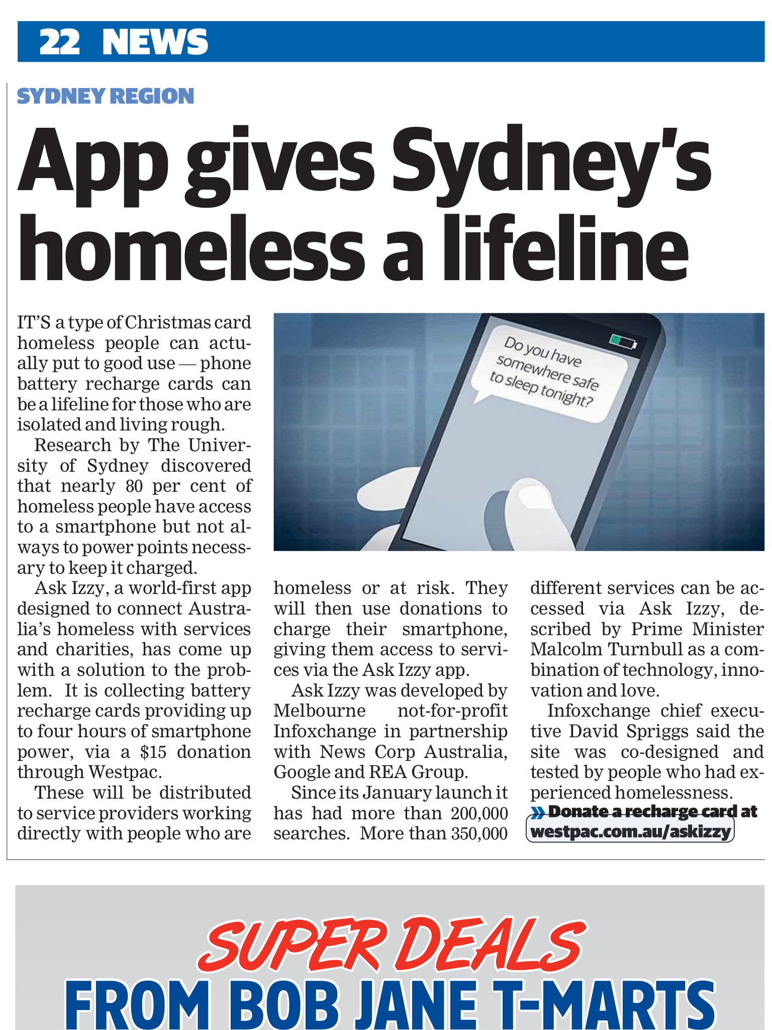 Innovative app helps homeless